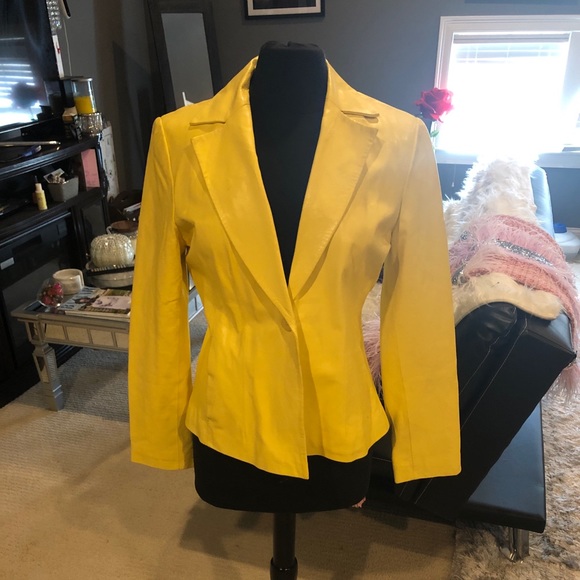 colebrook classics | Jackets & Coats | Vintage Pastel Yellow Leather ...